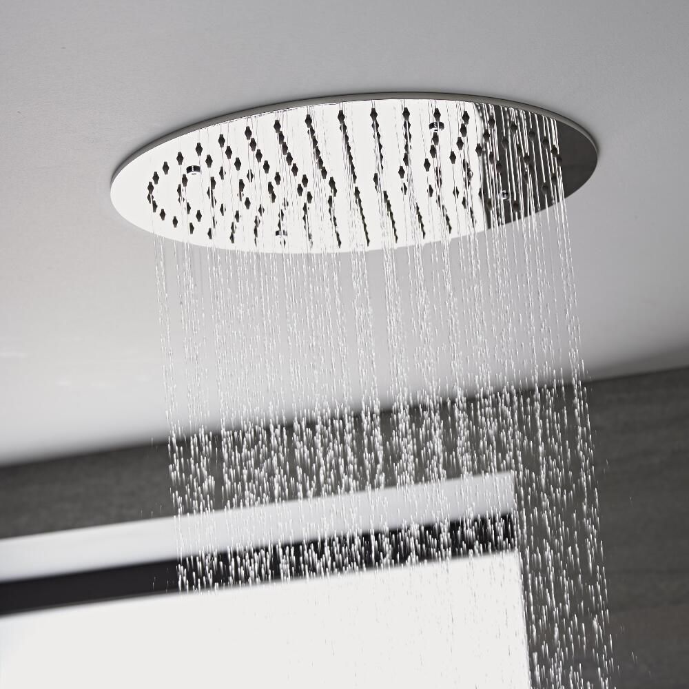 Milano Mirage - Modern Round 400mm Recessed Shower Head - Chrome