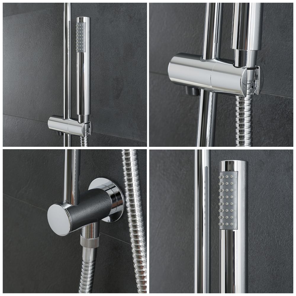 Milano Mirage - Modern Riser Rail Kit with Hand Shower and Integrated ...