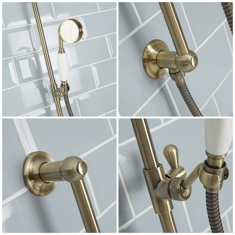 Milano Elizabeth - Traditional Riser Rail Kit with Hand Shower and ...