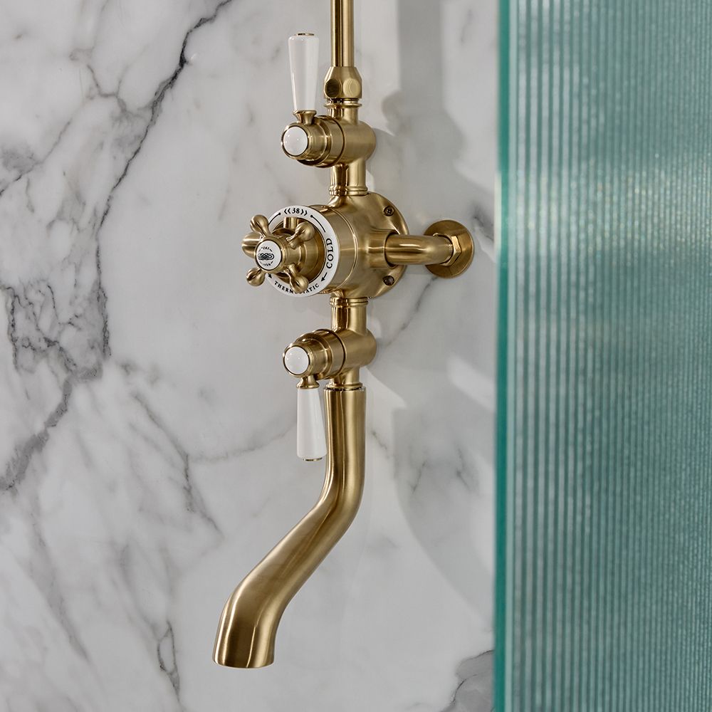 Milano Elizabeth - Brushed Brass Traditional Triple Exposed ...