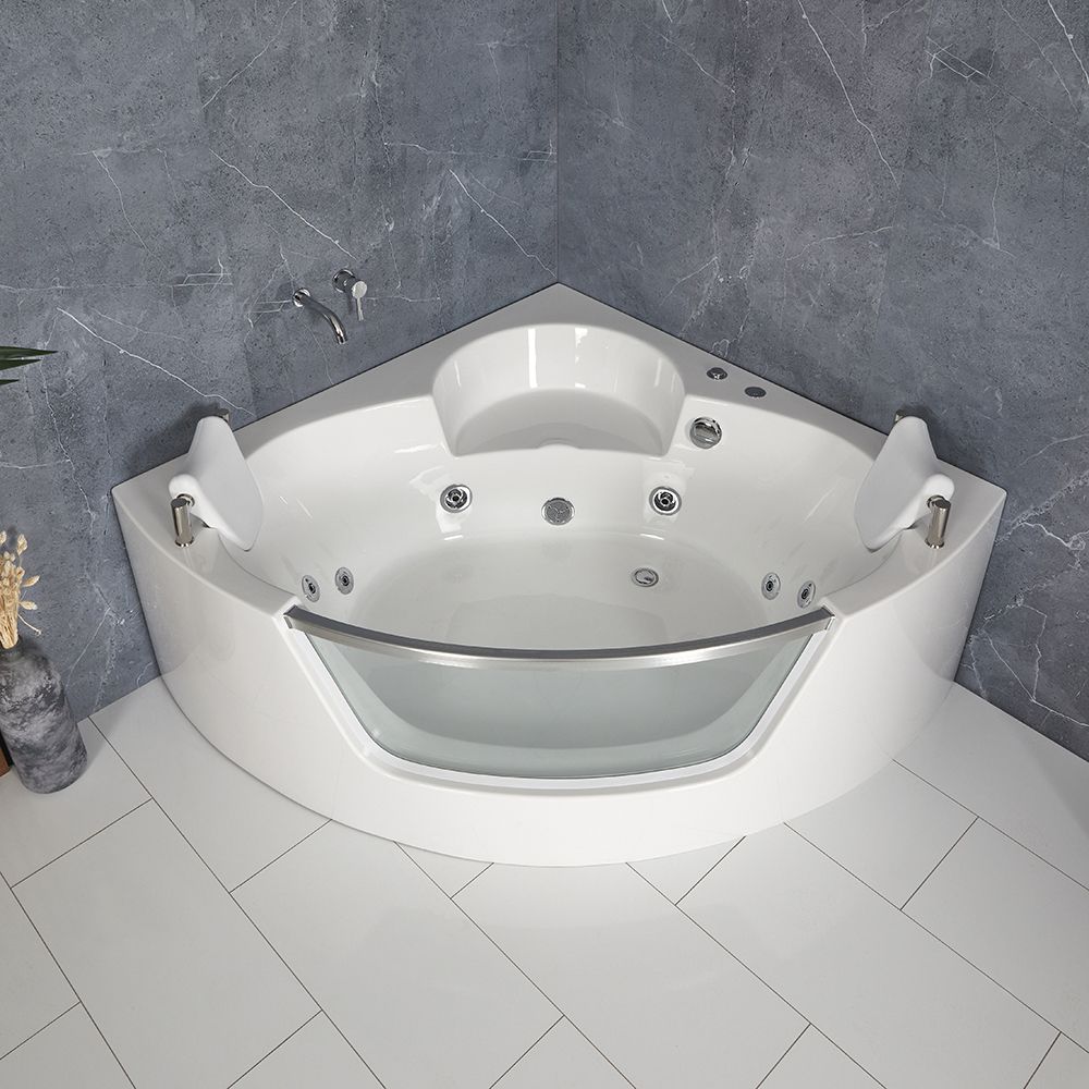 Milano Breeze - Whirlpool Corner Spa Bath - 1400mm x 1400mm - Chrome