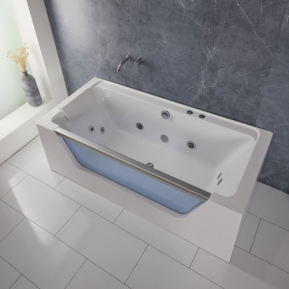 Milano Breeze - Whirlpool Double Ended Spa Bath - 1700mm x 800mm - Chrome