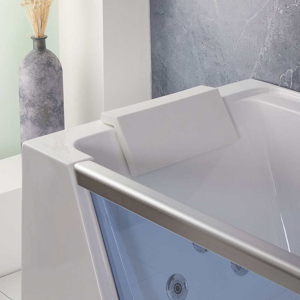 Milano Breeze - Whirlpool Double Ended Spa Bath - 1700mm x 800mm - Chrome