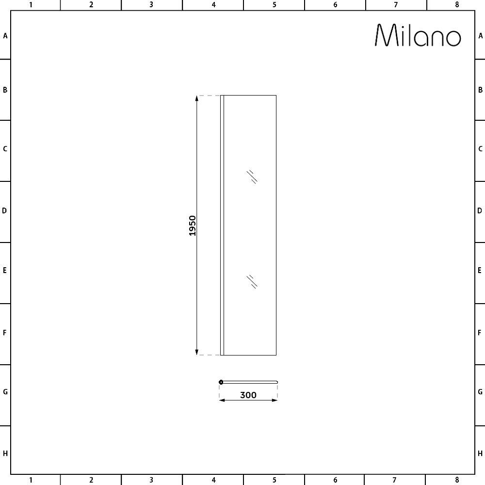 Milano Portland-Luna - Smoked Glass Chrome 300mm Hinged Wet Room Return Screen