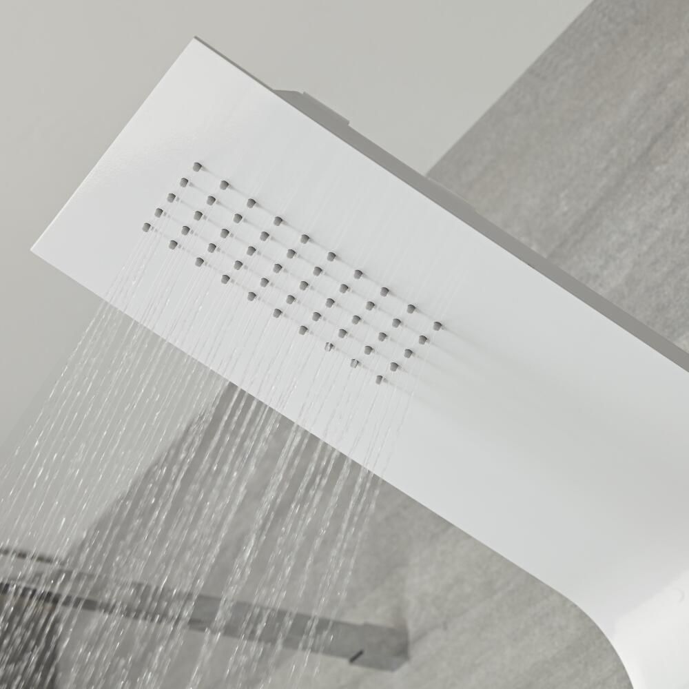 Milano Orton - Modern Exposed Shower Tower Panel with Shelf, Large ...