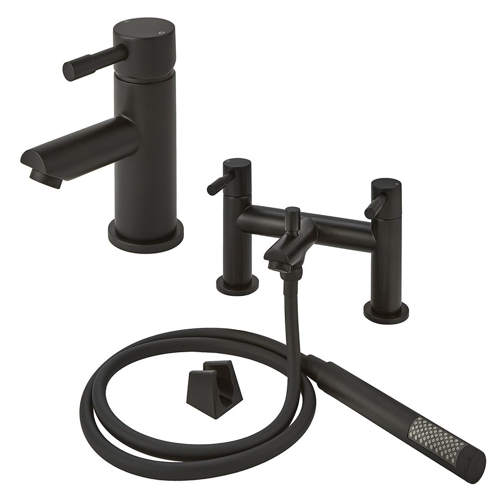 Milano - Modern Round Basin Mixer and Bath Shower Mixer Tap Set ...