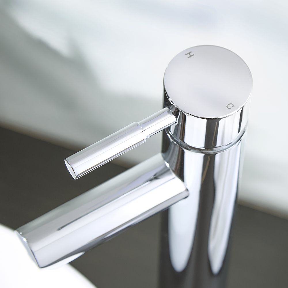 Milano - Modern Round High Rise Basin Mixer and Bath Shower Mixer Tap ...