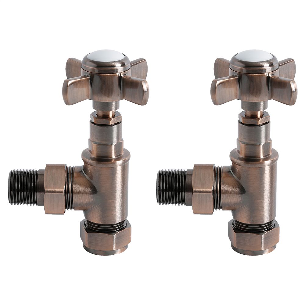 Milano - Brushed Bronze Traditional Angled Radiator Valves