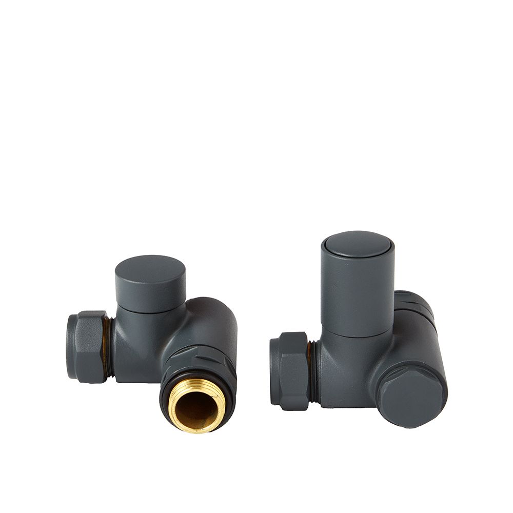 Milano - Anthracite Manual Dual Fuel Corner Radiator Valves