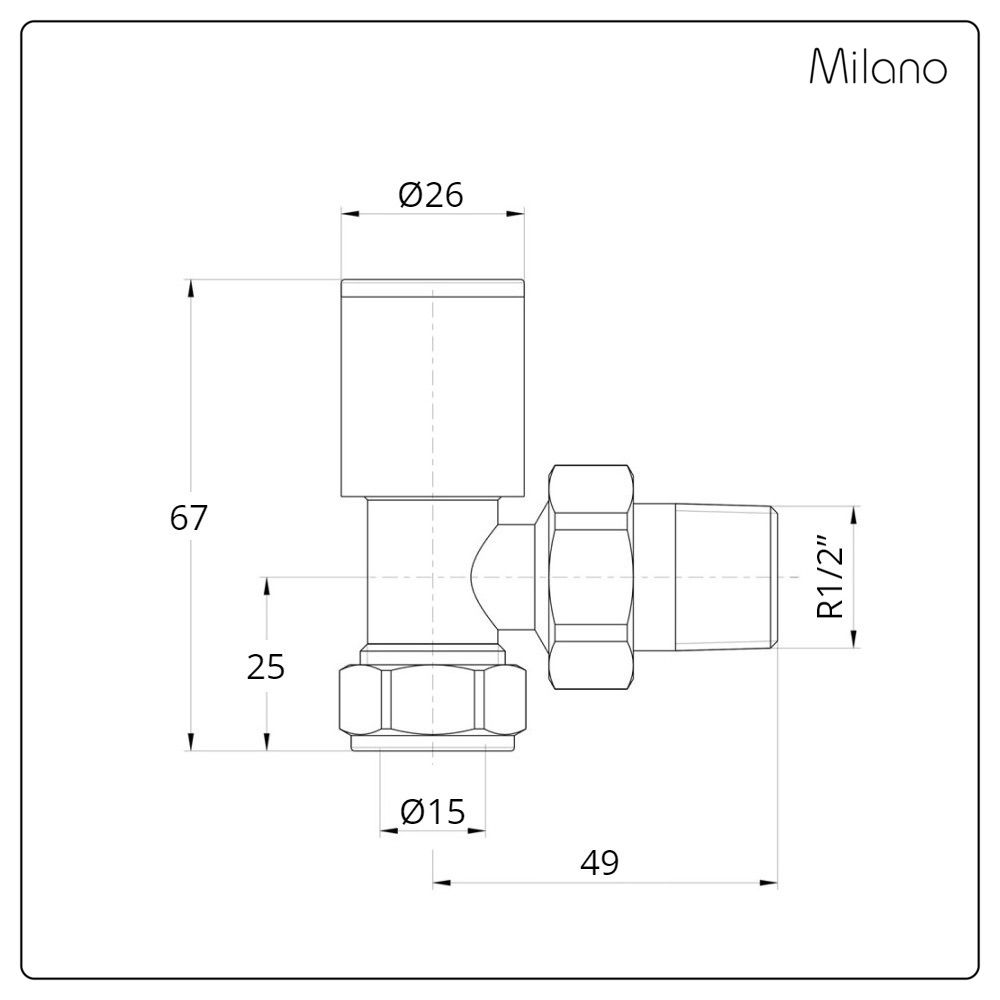 Milano - Brushed Gold Modern Angled Radiator Valves