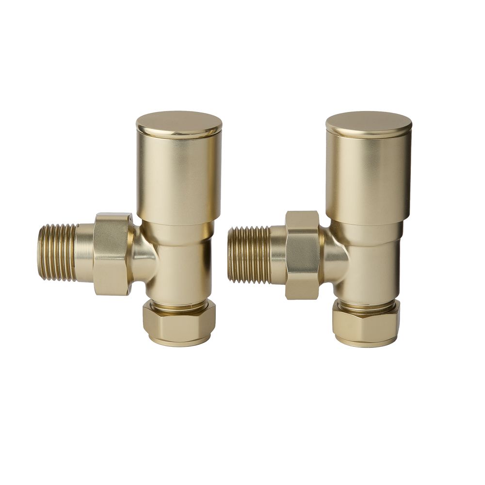 Milano - Brushed Brass Modern Angled Radiator Valves