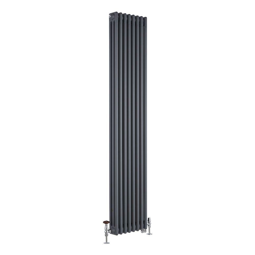Milano Windsor - Anthracite Vertical Dual Fuel Traditional Column ...