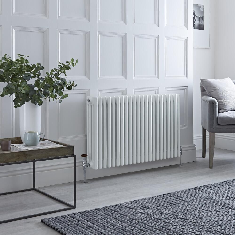Milano Windsor - White Horizontal Traditional Four Column Radiator ...