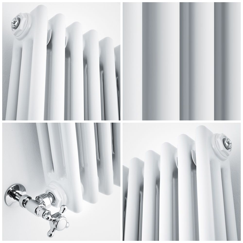 Milano Windsor - White Vertical Traditional Column Radiator - 1800mm x ...