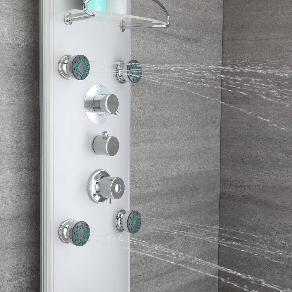 Milano Baya - Modern Exposed Thermostatic Shower Tower Panel with Large ...
