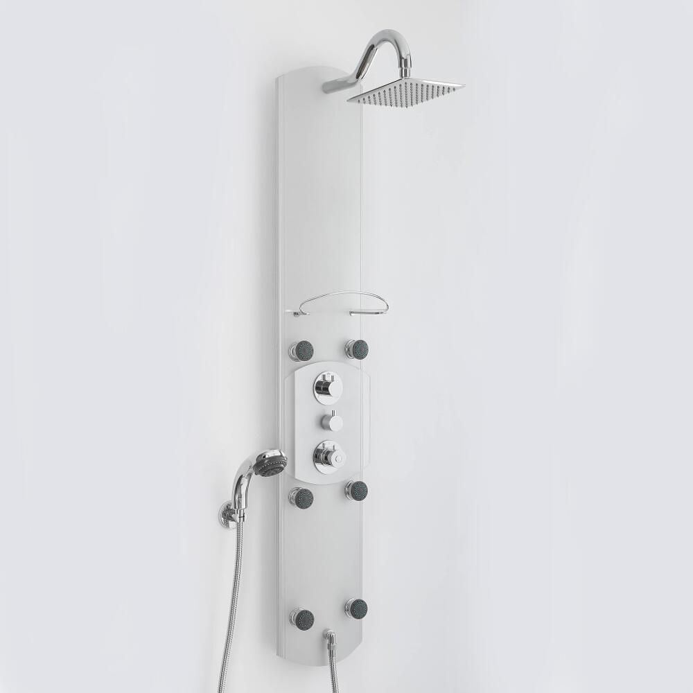 Milano Baya - Modern Exposed Thermostatic Aluminium Shower Tower Panel ...