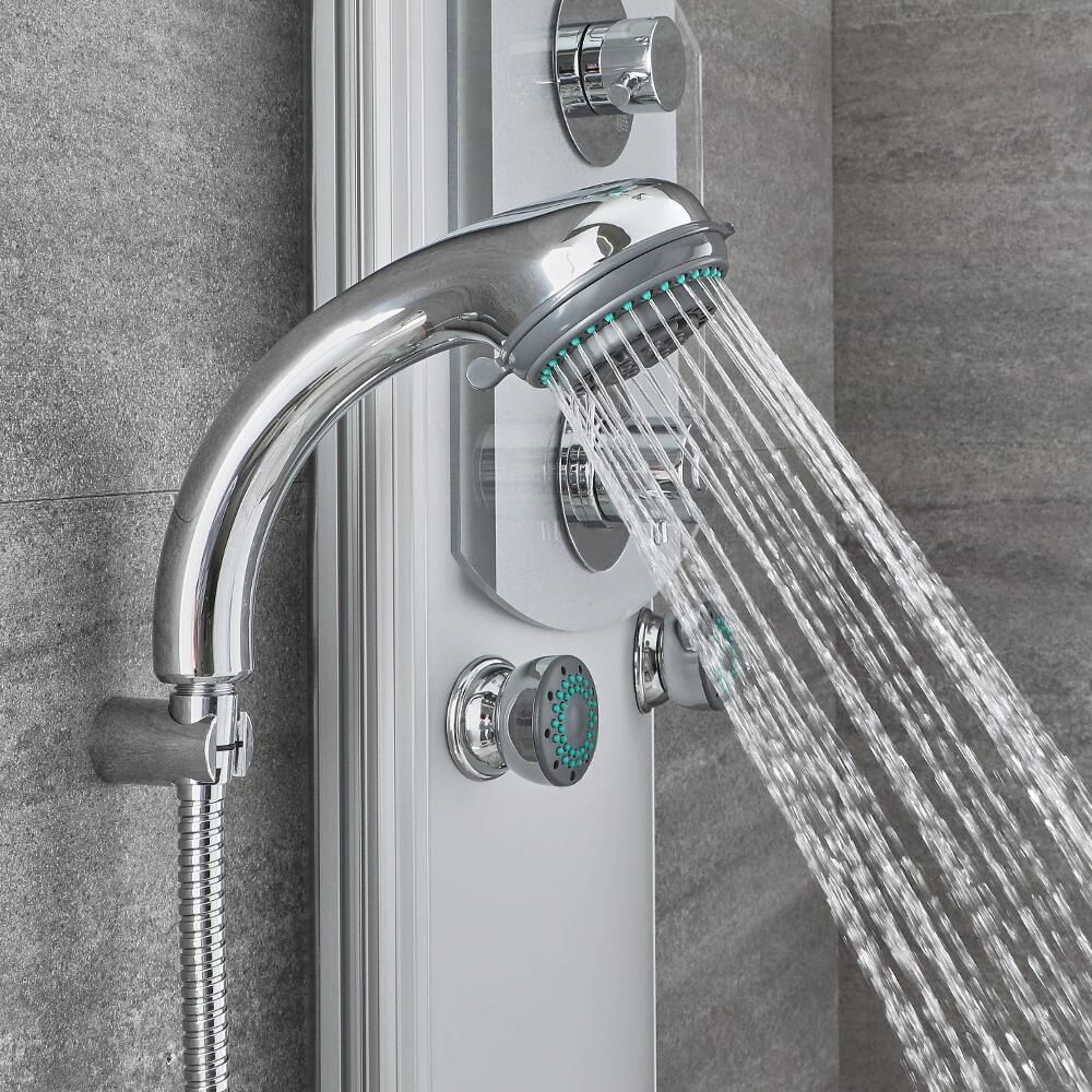 Milano Baya - Modern Exposed Thermostatic Aluminium Shower Tower Panel ...