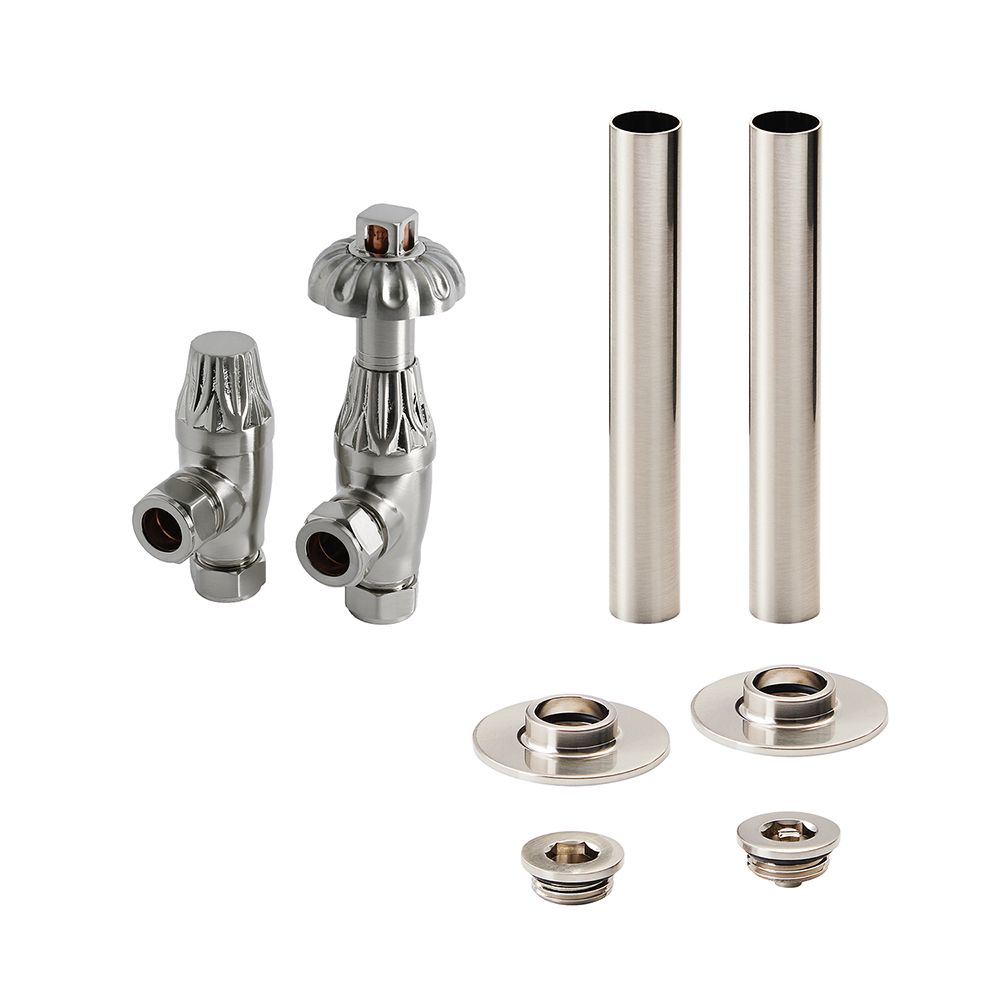 Milano Windsor - Antique Style Thermostatic Angled Radiator Valve and ...