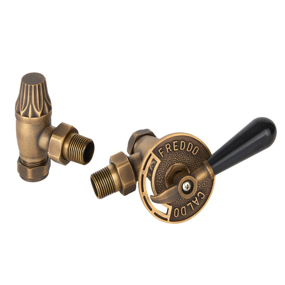 Milano - Traditional Angled Thermostatic Radiator Valves - Brass