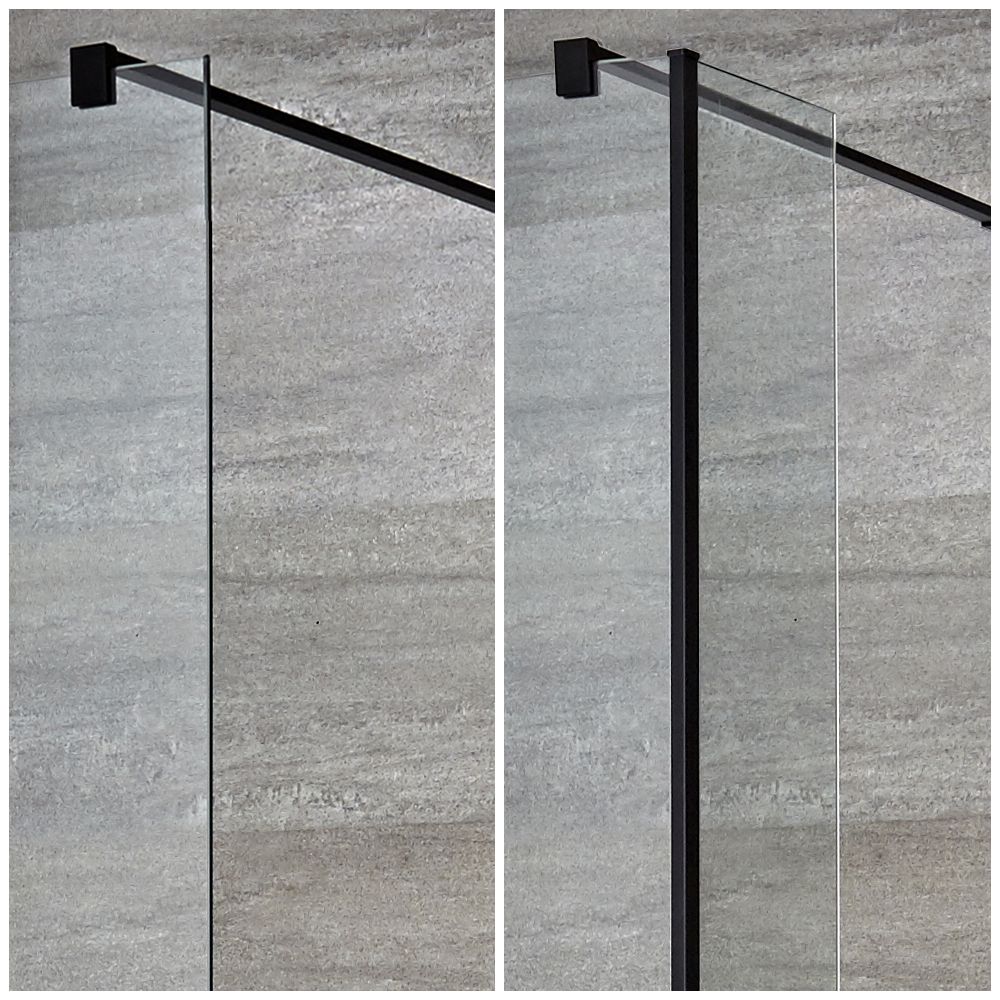 Milano Nero - Corner Walk-In Shower Enclosure with Tray - Choice of ...