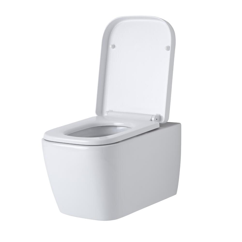 Milano Longton - White Modern Wall Hung Toilet with Short Wall Frame ...