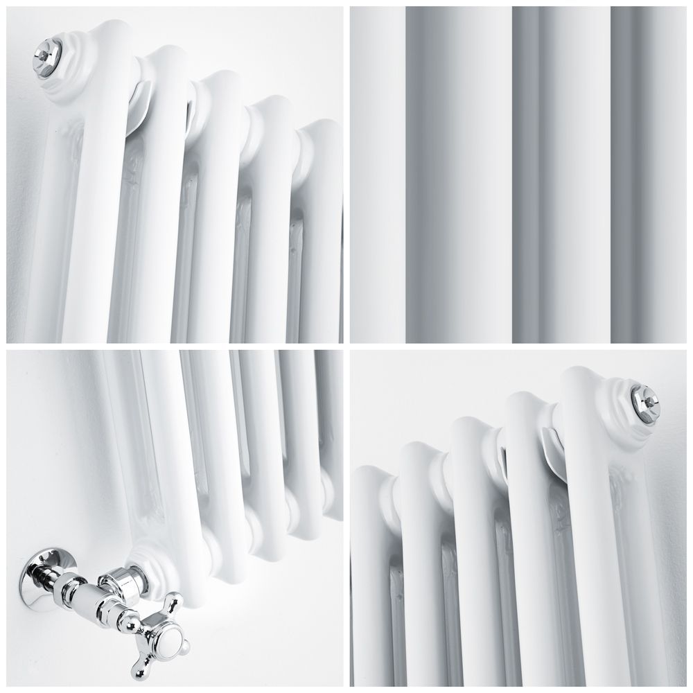 Milano Windsor - White Horizontal Traditional Double Column Radiator ...