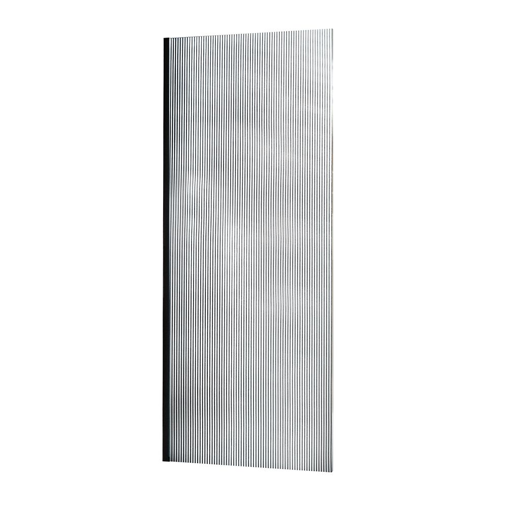 Milano Florence - 1950mm Fluted Glass Wet Room Screen - Black - Choice ...