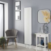 Milano Aruba - Black Vertical Designer Radiator with Feet - Choice of Size
