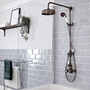 Milano Elizabeth - Chrome and Black Traditional Twin Exposed ...