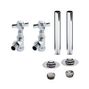 Milano - Thermostatic Straight Radiator Valve and Pipe Sleeve Set - Chrome