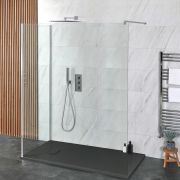 Milano Portland - Chrome 3 Sided Walk-In Shower Enclosure with Tray ...
