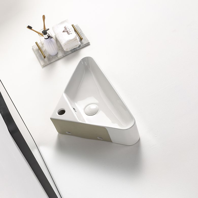 Milano Brixton - White Modern Triangular Countertop Basin - 560mm x ...