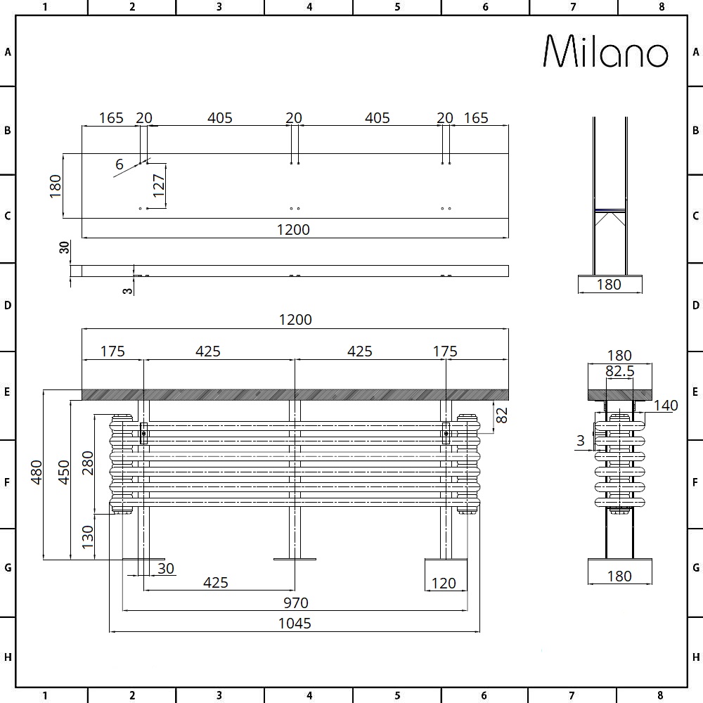Milano Windsor Bench - White Horizontal Traditional Column Radiator ...